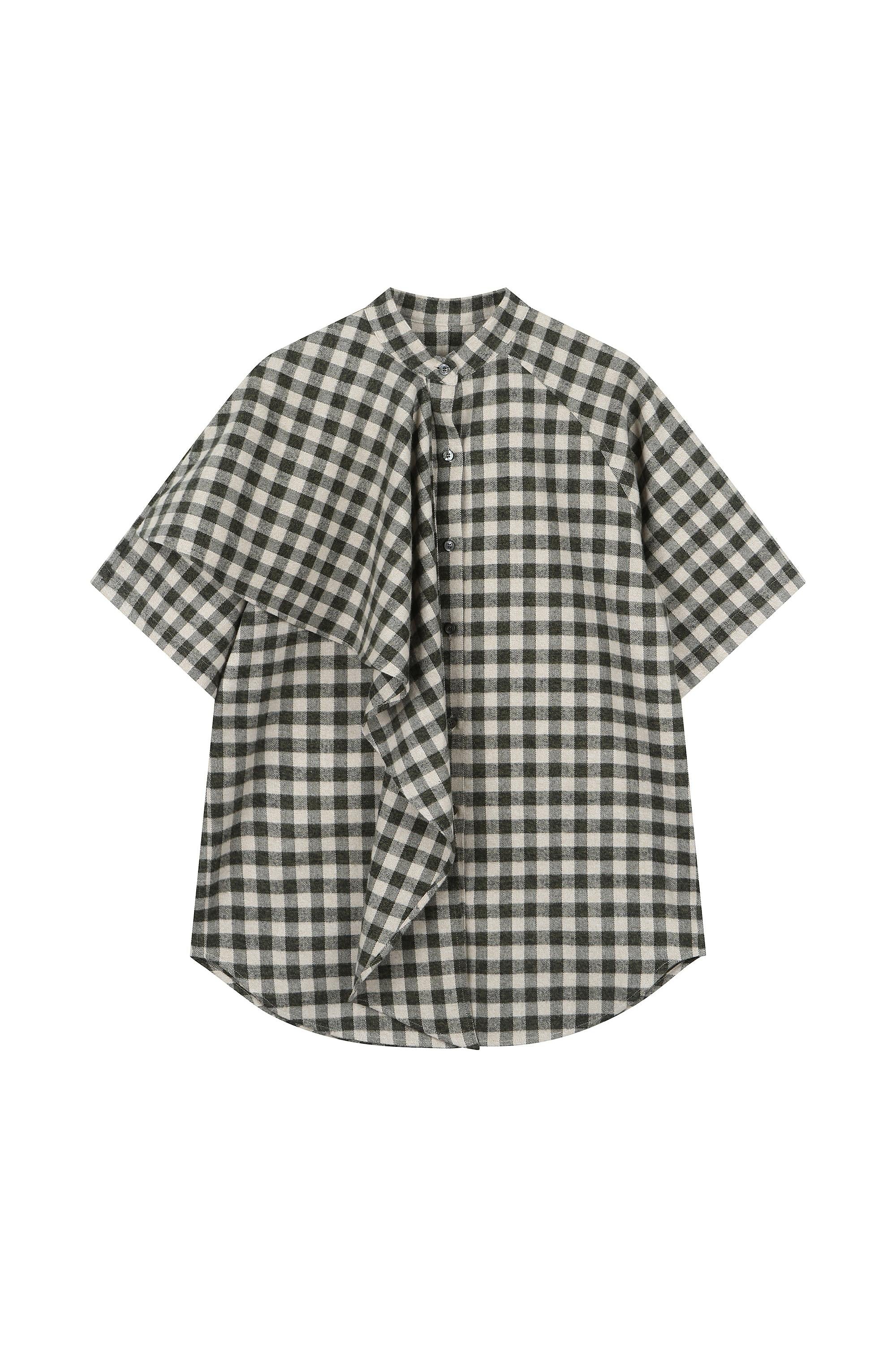 Fluid Drapery Checkered Shirt – System